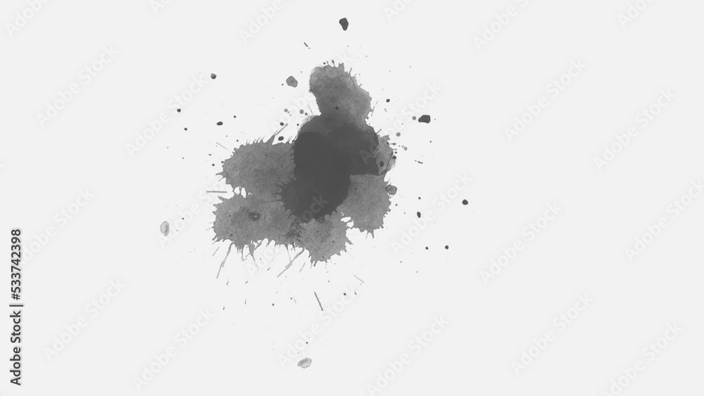 Ink splatters transition animation. Ink brush stroke transition. Ink ...