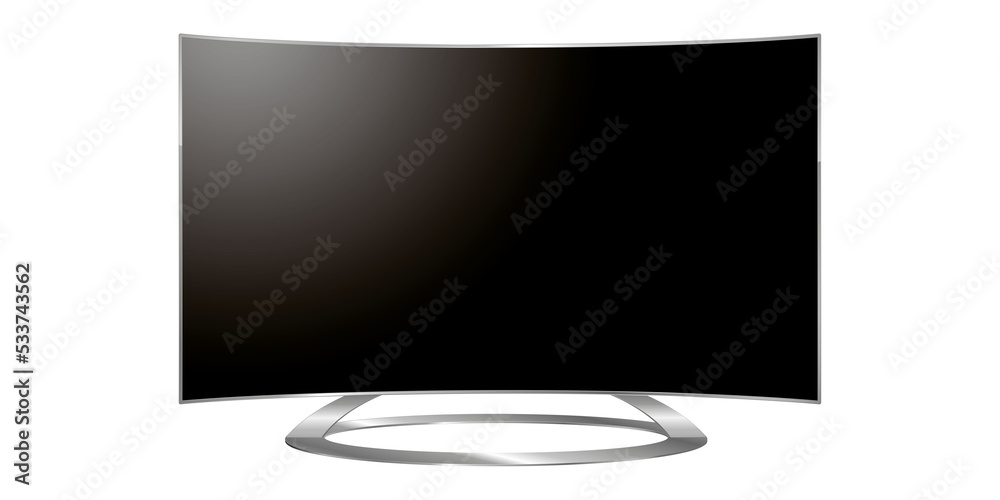 Mondern curved tv isolated on a white background design element Stock ...