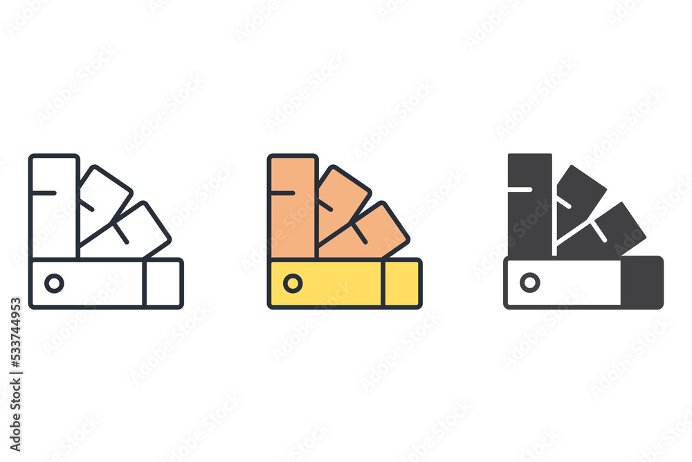 Color palette icons symbol vector elements for infographic web Stock ...