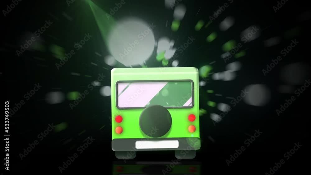 Cartoon bus moving on black background. Motion. Animation of bus ...