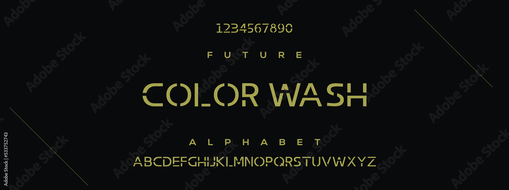 COLOR WASH Elegant alphabet letters font and number. Classic Lettering ...