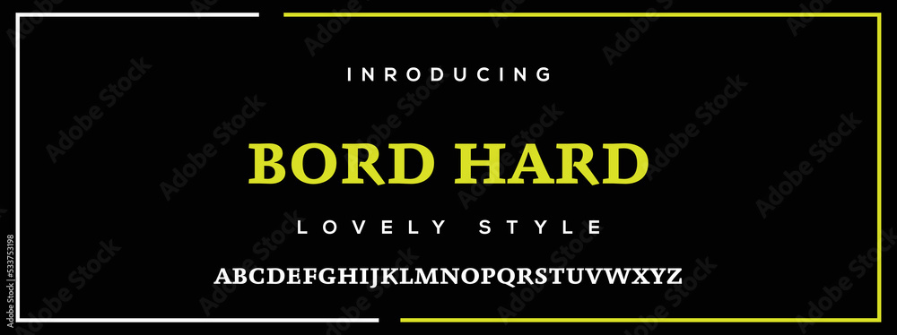 BORD HARD Luxury Minimal Modern Tech Alphabet Letter Fonts. Typography ...