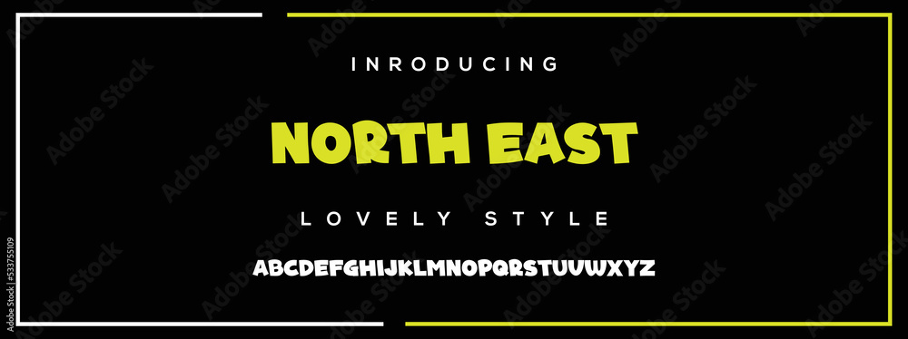 NORTH EAST tech vector font typeface unique font design. Typeface urban ...