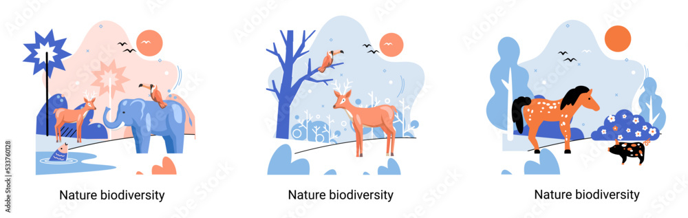 Biodiversity in nature as environment variety of life on Earth planet ...