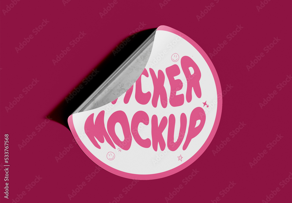 Isolated Adhesive Sticker Mockup Stock Template | Adobe Stock