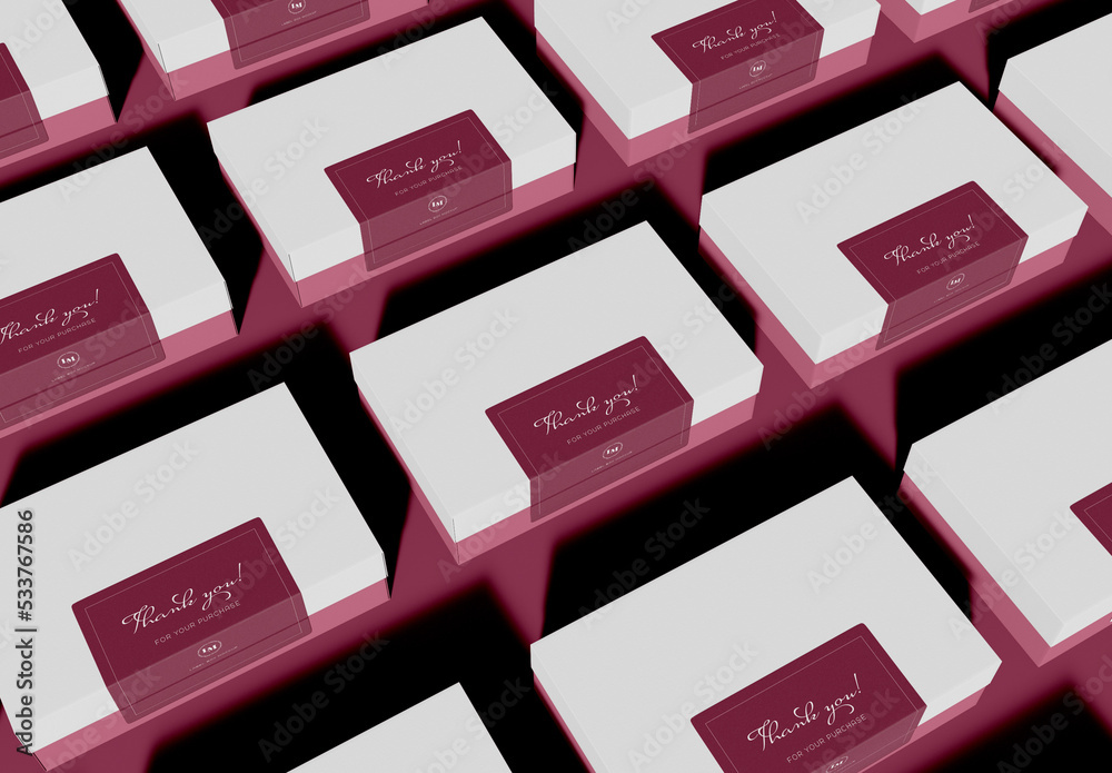 Adhesive Stickers on Boxes Branding Mockup Stock Template | Adobe Stock