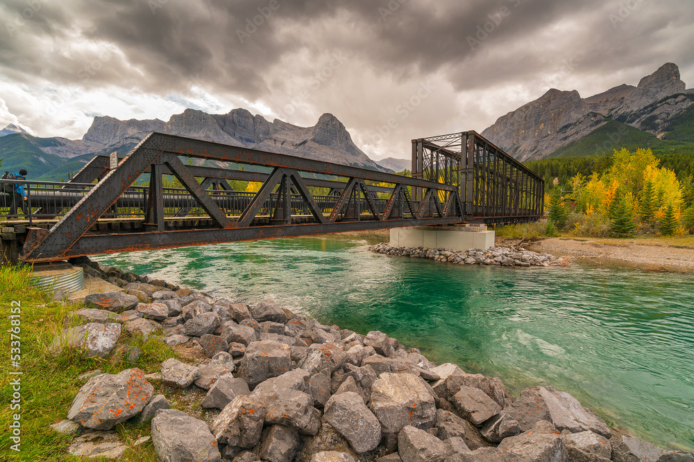 Canmore engine bridge was built by the Canadian Pacific Railway in 1891 ...