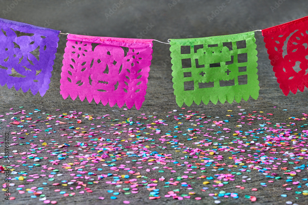 Traditional Mexican punched paper for celebration Papel picado for the ...