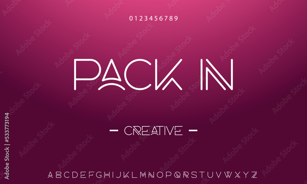 PACK Luxury Minimal Modern Tech Alphabet Letter Fonts. Typography ...