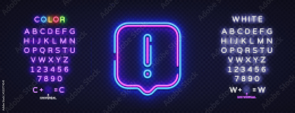 Exclamation mark neon sign, great design for any purposes. Exclamation ...