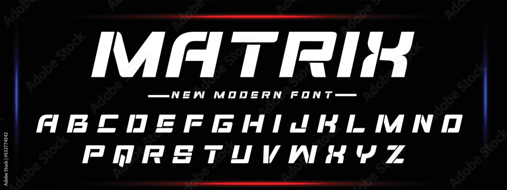 MATRIX tech vector font typeface unique font design. Typeface urban ...