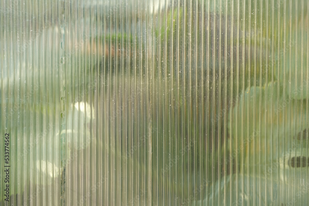The texture of transparent polycarbonate. Transparent plastic material ...