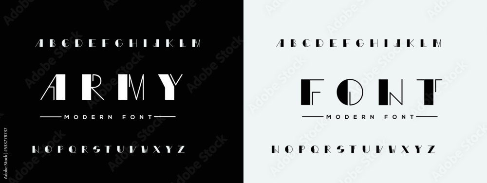 Luxury Minimal Modern Tech Alphabet Letter Fonts. Typography minimal ...