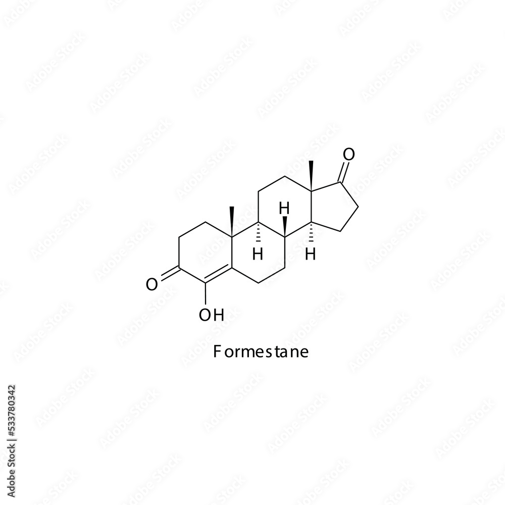 Formestane molecule flat skeletal structure, Steroidal aromatase ...