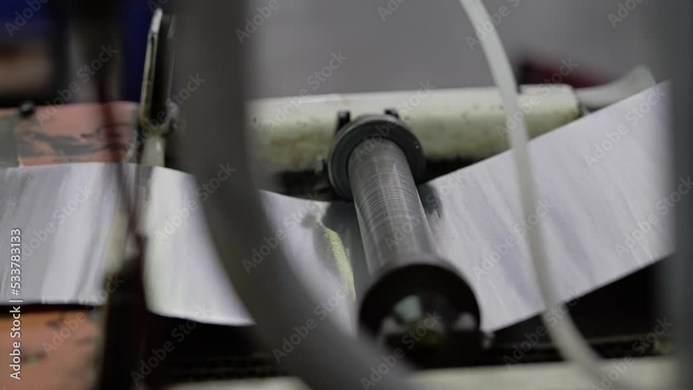 The broaching mechanism of the machine moves the metal belt forward ...