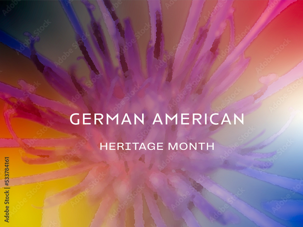 German American Heritage month is october. Background is photo of blue ...