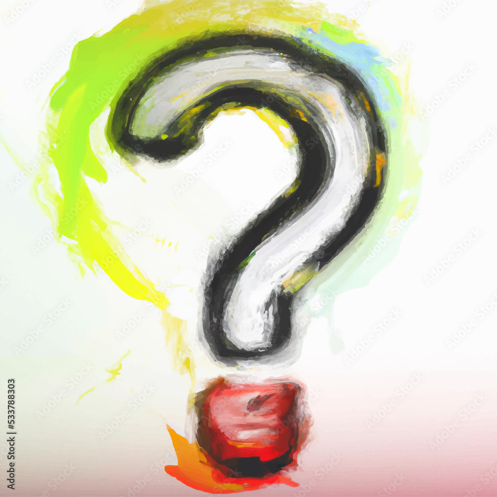 watercolor question mark Stock Illustration | Adobe Stock