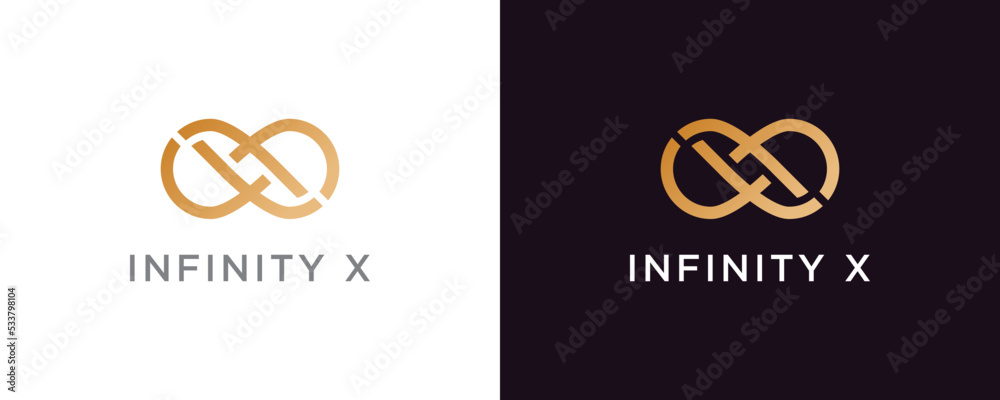 X Letter or Infinity Symbol, elegant and luxury letter X infinity logo ...