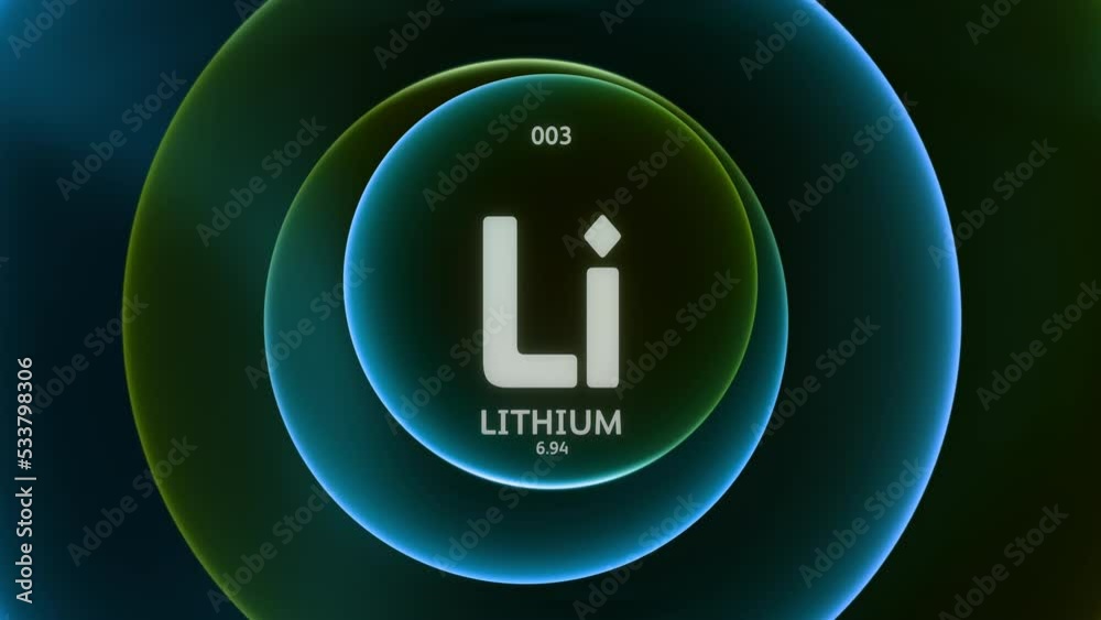 Lithium as Element 3 of the Periodic Table. Concept animation on ...