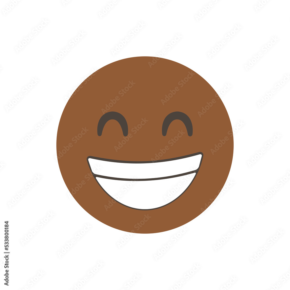 Beaming face with smiley eyes, cheesy face. Vector illustration ...