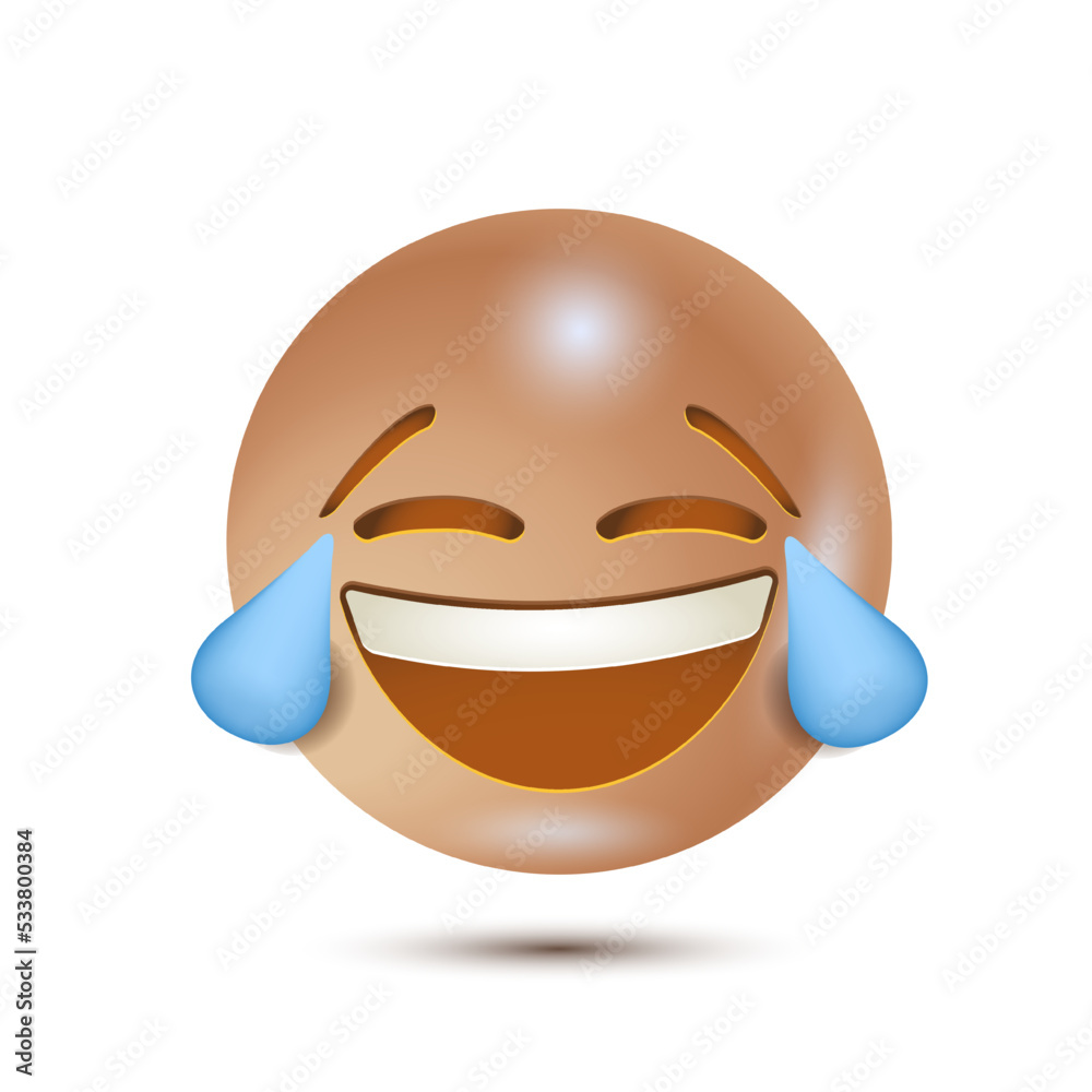 Face with tears of joy, haha emoji. funny yellow emoticon. realistic ...