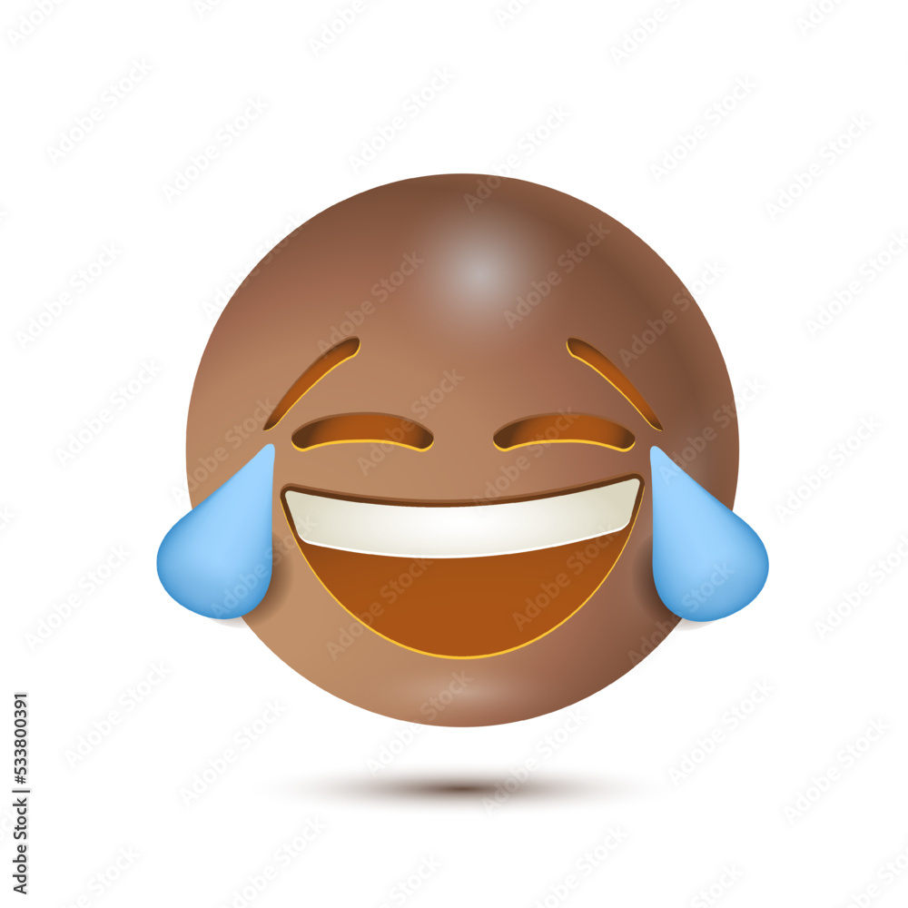 Vetor de Face with tears of joy, haha emoji. funny yellow emoticon ...