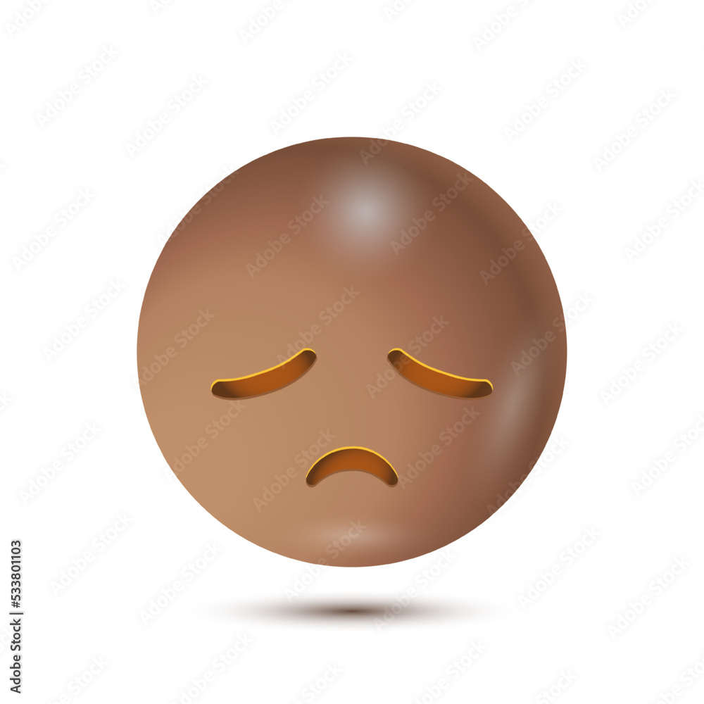 Sad, sad face, sorrowful. funny yellow emoticon. emoji. isolated in ...