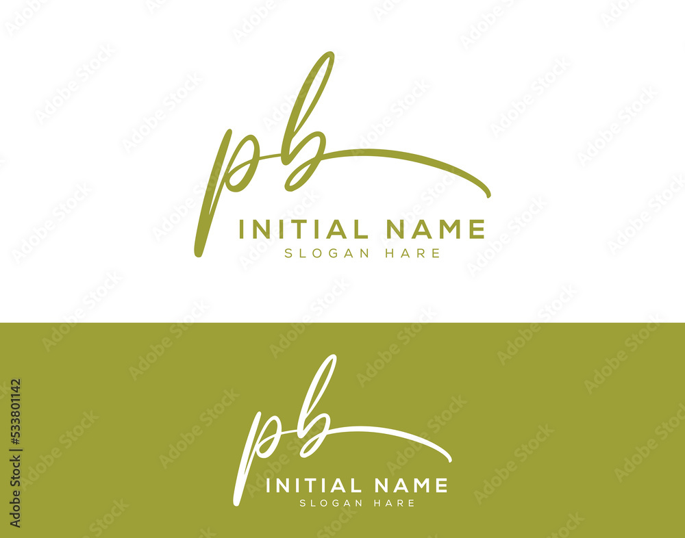 initial pb signature handwriting logo design. Stock Vector | Adobe Stock