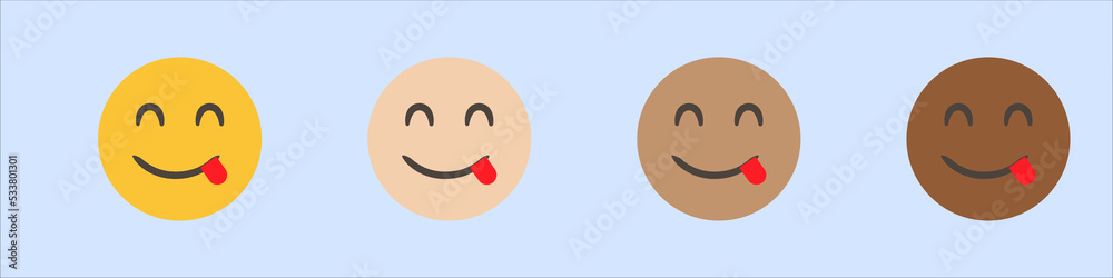 Yum. 3D stylized vector icon. smiling emoticon character design. 3D ...