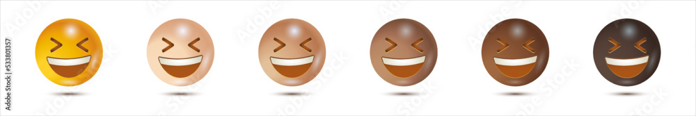3D Set smiles. 3D stylized vector icon. realistic emoticon. Isolated 3D ...