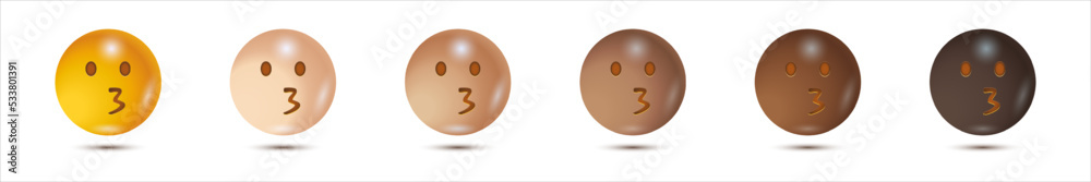 3d Set Smiles 3d Stylized Vector Icon Smiling Emoticon Character