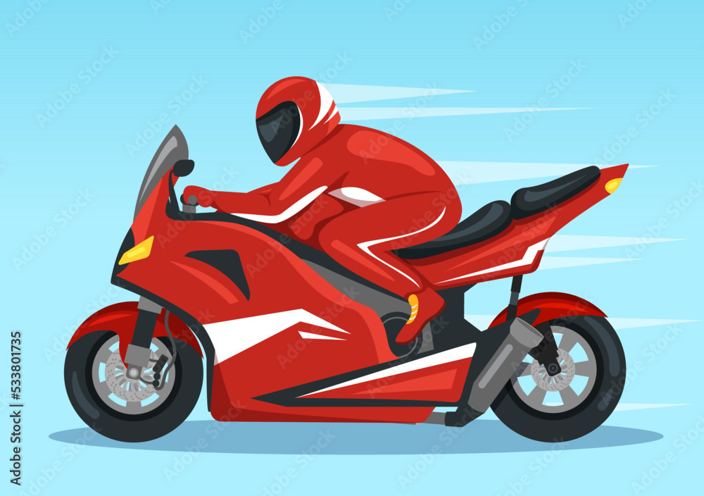 Racing Motosport Speed Bike Template Hand Drawn Cartoon Flat ...