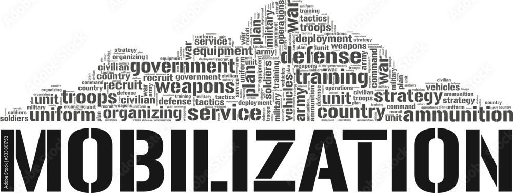 Mobilization word cloud conceptual design isolated on white background ...