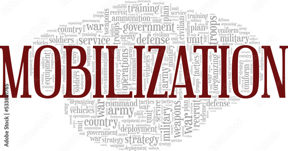 Mobilization word cloud conceptual design isolated on white background ...