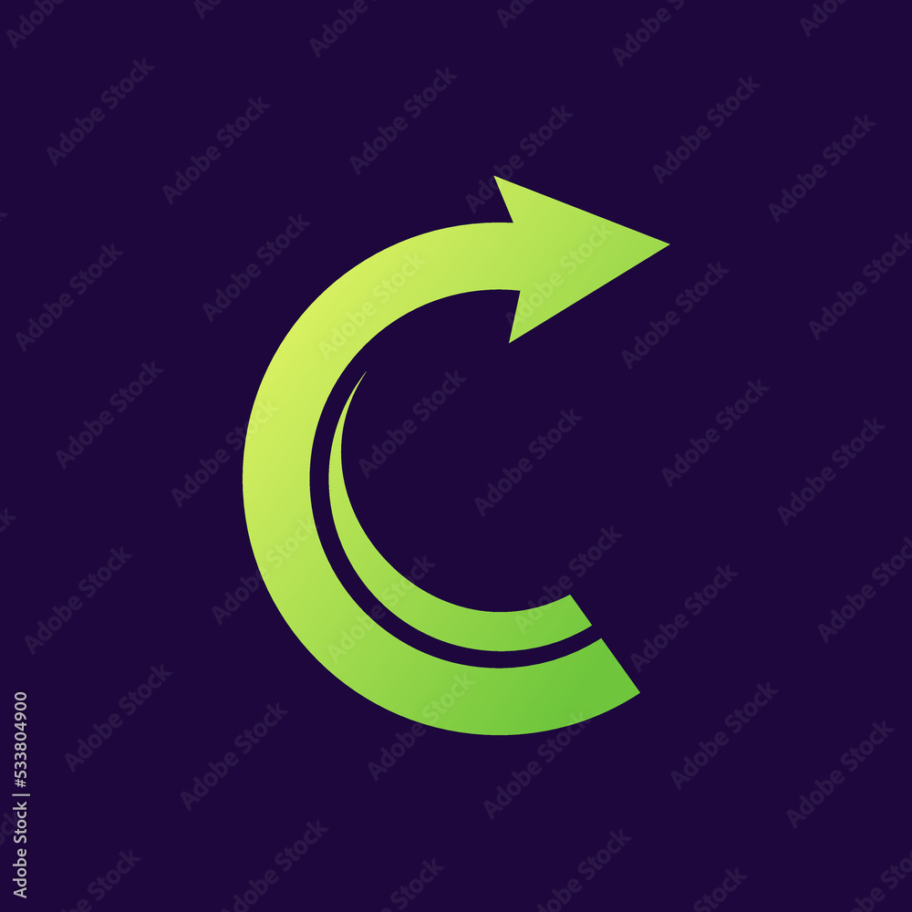 letter C logo with arrow shape design Stock Vector | Adobe Stock