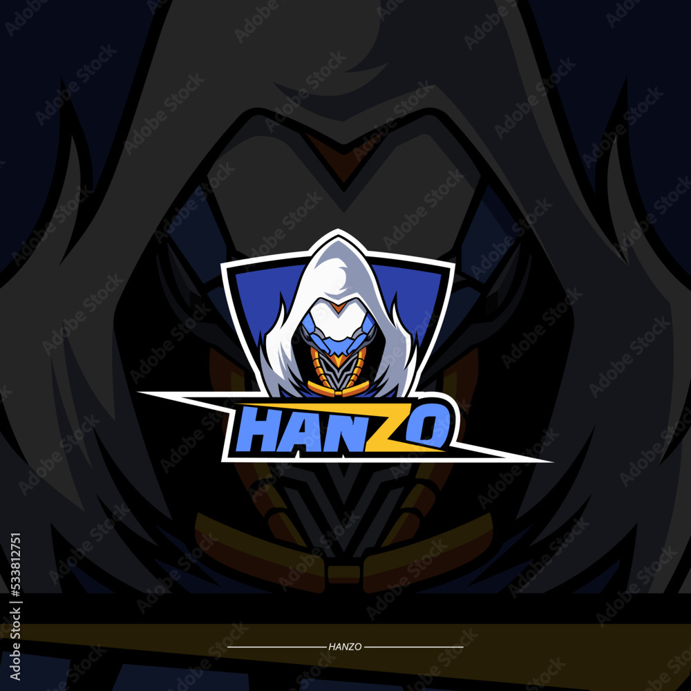 Hanzo Ninja Robot Futuristic Logo Design Illustration.Designs Concept ...