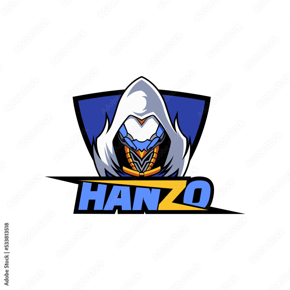 Hanzo Ninja Robot Futuristic Logo Design Illustration.Designs Concept ...