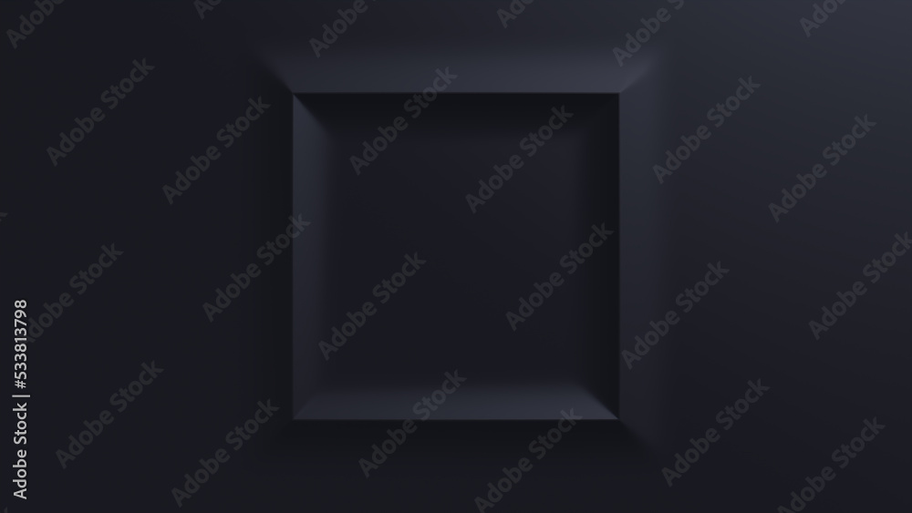 Black Background with Embossed 3D Shape. Minimalist Surface with Raised ...