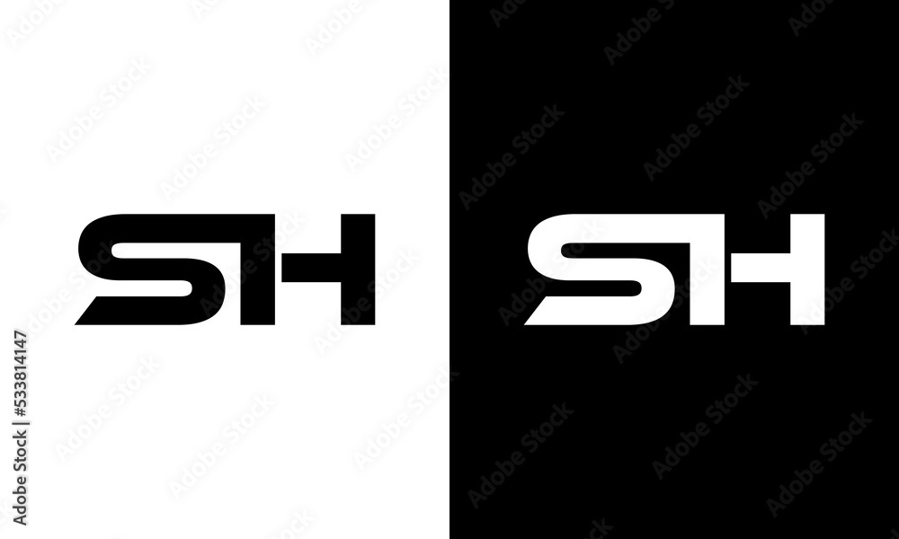 letter sh logo design Stock Vector | Adobe Stock