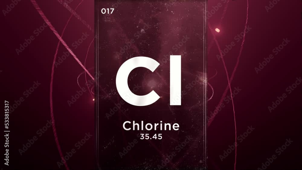 Chlorine (Cl) symbol chemical element of the periodic table, 3D ...