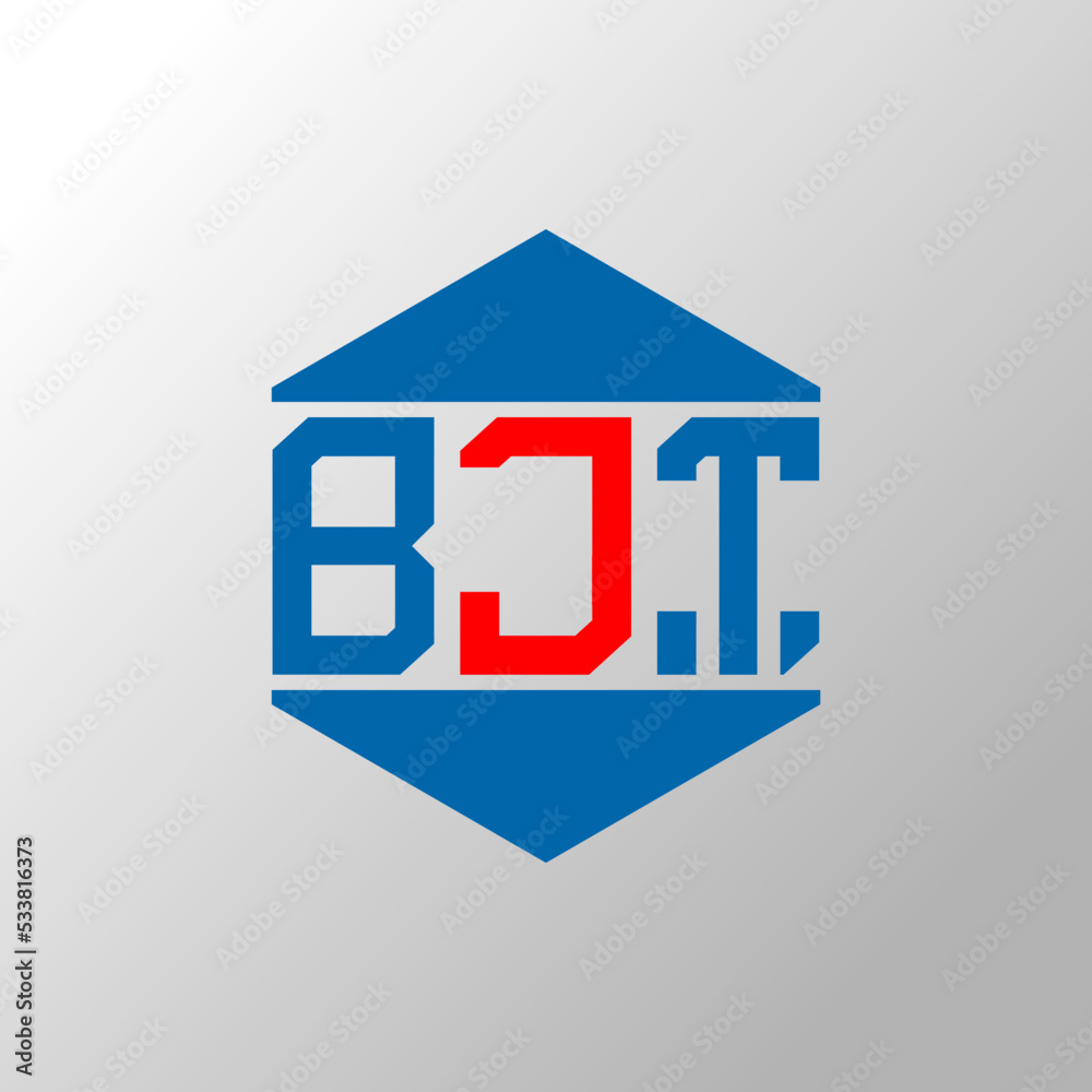 BJT hexagon vector logo template on white background. BJT polygon logo ...