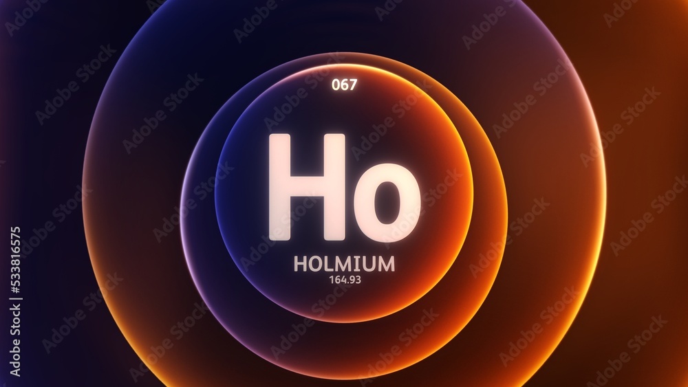 Holmium as Element 67 of the Periodic Table. Concept illustration on ...