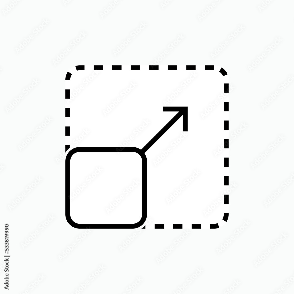 Resize Icon. Setting, Dimensional Arrangement Symbol - Vector. Stock ...