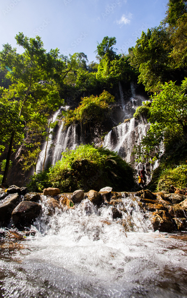 The beauty of the waterfall Goa Tetes. One of the waterfalls in the ...