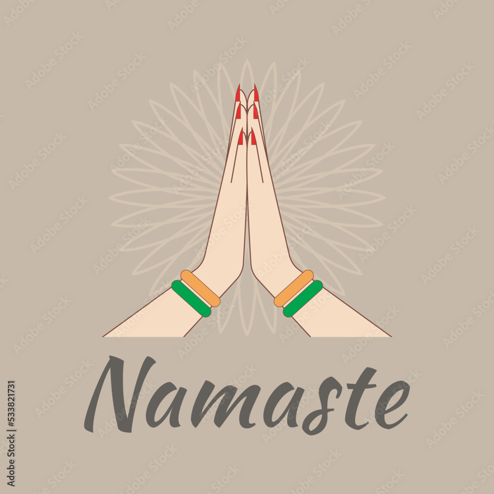 Namaste Hands Indian Logo Vector Illustration Stock Vector | Adobe Stock