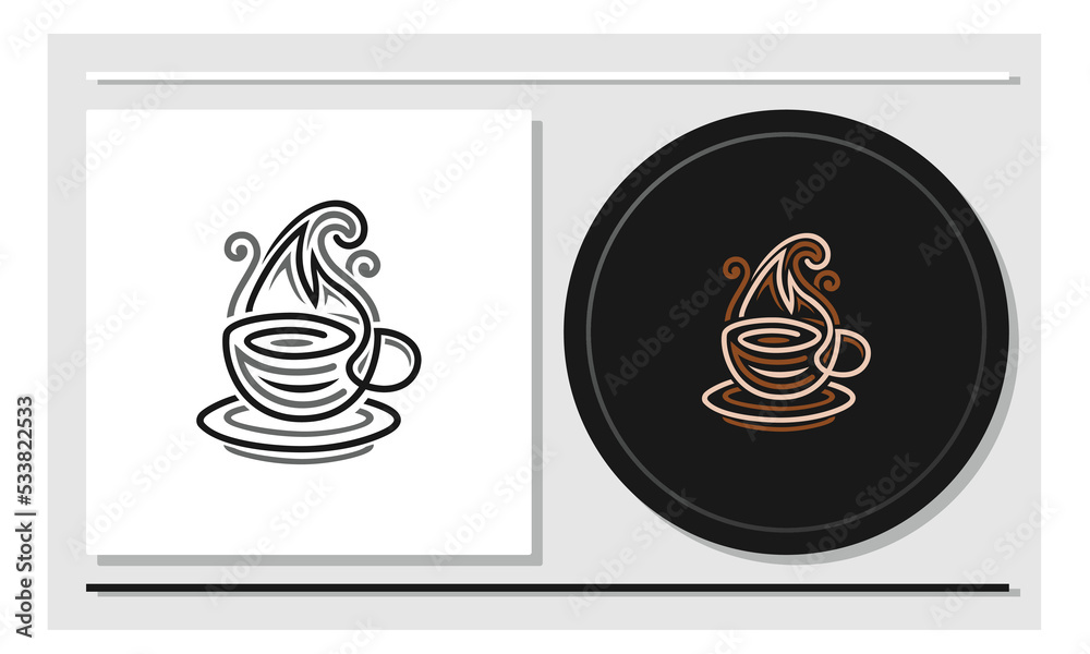 Coffee cup logo design using circular lines Stock Vector | Adobe Stock