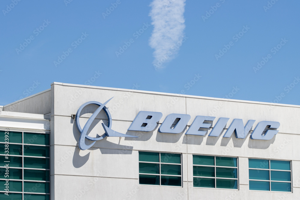 El Segundo, CA, USA - May 10, 2022: Boeing logo is seen at the Boeing ...