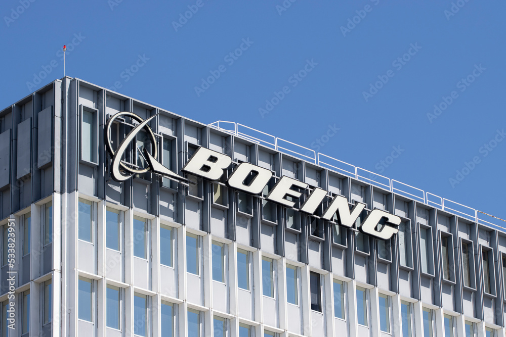 El Segundo, CA, USA - May 10, 2022: Boeing logo is seen at Boeing's ...
