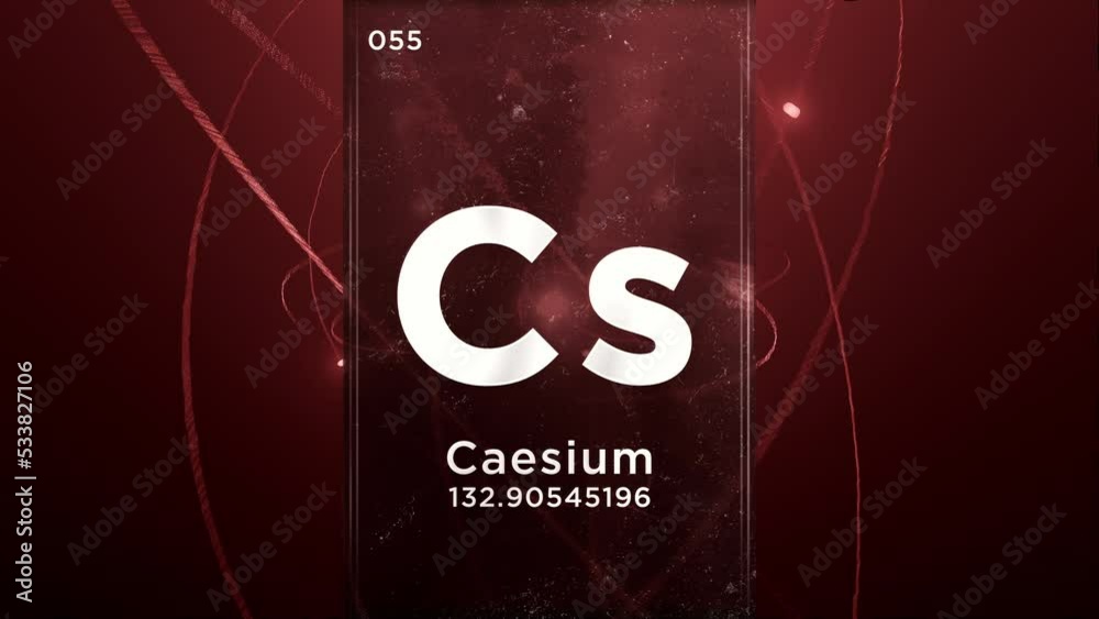 Caesium (Cs) symbol chemical element of the periodic table, 3D ...