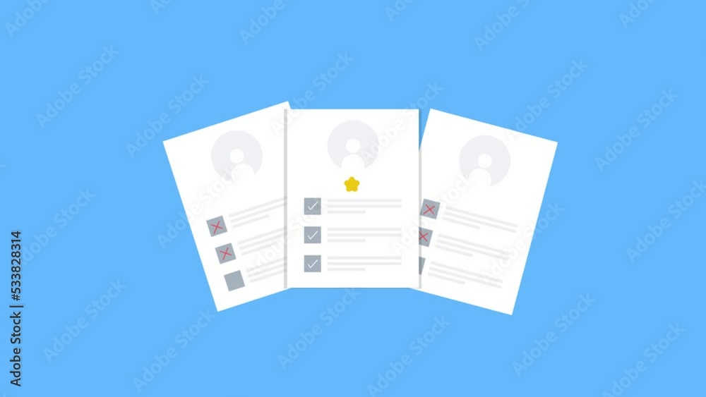 Employee hiring concept, resume paper with candidate photo and personal ...